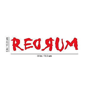 Vinyl Wall Art Decal - Redrum - 6" x 30" - Trendy Scary Halloween Season The Shining Quote Sticker for Living Room Entryway Door Office Coffee Shop Store Windows Spooky Decor (Red)