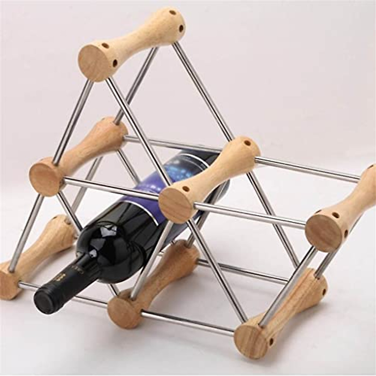 DOUBA DIY Wooden Metal Wine Rack, Transforming Bottle Rack, Kitchen Bar Assembly Wine Rack Wine Set