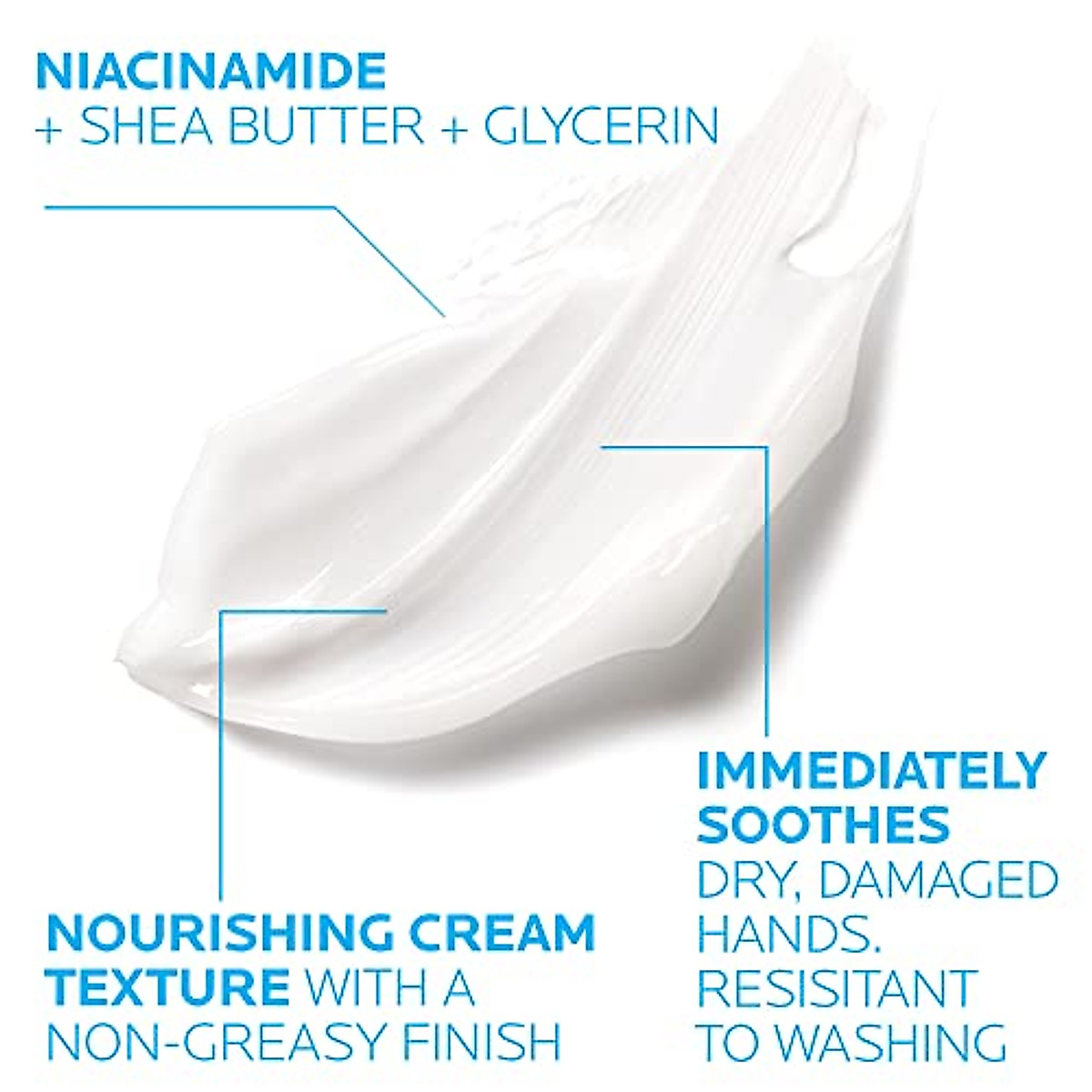 La Roche-Posay Cicaplast Hand Cream, Instant Relief Moisturizing Hand Lotion for Dry Hands, Shea Butter Lotion for Dry Cracked Hands, Non Greasy, Fragrance Free, 1.69 Fl Oz (Pack of 1)