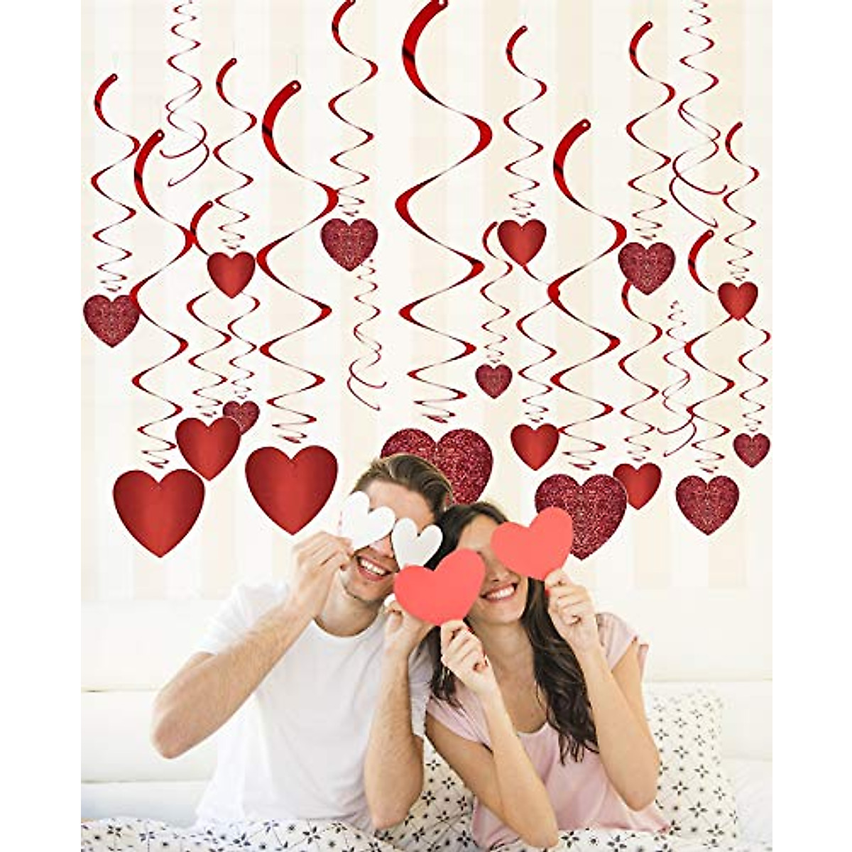 Valentine Decorations Hanging Swirls Valentines Day Decorations Wedding Anniversary Decorations Pack of 30 Hanging Heart Swirls Valentines Decorations Valentines Day Decor Valentines Day Hanging Decor