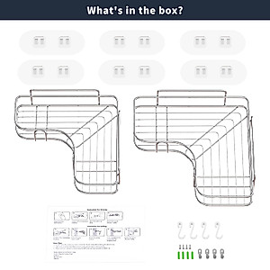 Kiemeu Corner Shower Caddy Shelf Bathroom Shower Organizer Corner Shower Shelf For Inside Shower Wall Mounted Shower Rack Organizer