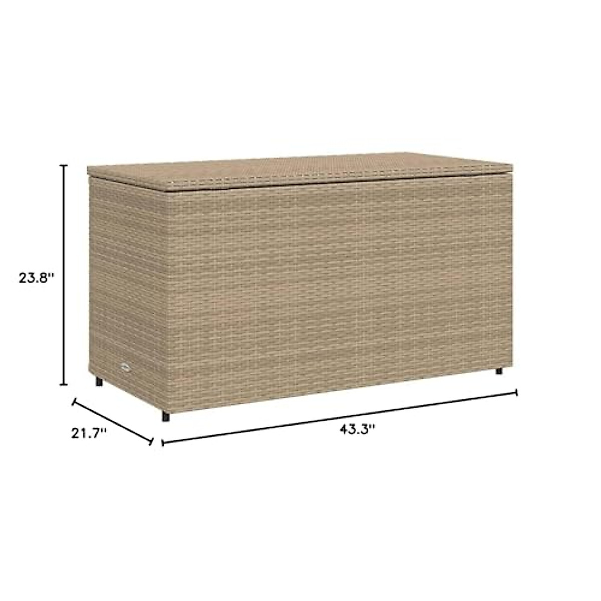 ULUYYUC Patio Storage Cabinet, Storage Box Storage Locker Outdoor Storage Box Garden Box Suitable for Kitchen Adults Outside Patio Beige 43.3"x21.7"x23.8" Poly Rattan