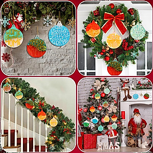 Vellibring Christmas Resin Molds Silicone, 2 Pieces Christmas Ornaments Molds Round Epoxy Resin Molds with Letter Snowflake for Resin Casting DIY Christmas Tree Pendant Home Decoration Crafts