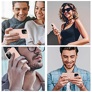 Cordking Designed for iPhone 12 Pro Max Case, with 2 Screen Protectors + 2 Camera Lens Protectors, Shockproof Silicone Phone Case with Microfiber Lining, Pinksand