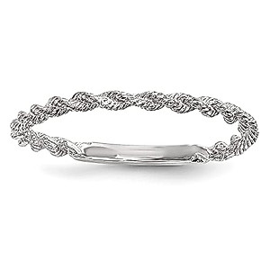 IceCarats 14K White Gold Twisted Rope Woven Crisscross Band Statement Ring Size 7.5
