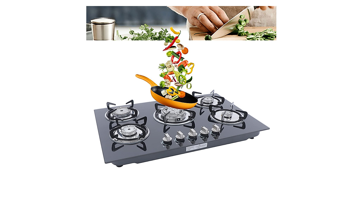 Gas Cooktop,30 Inch 5 Burners Gas Stove Gas Hob Stovetop Tempered Glass ...