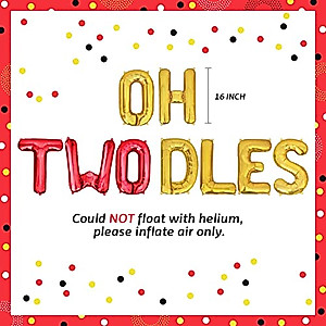 Cartoon Mouse 2nd Birthday Party Supplies Oh Twodles Party Decorations Cake Topper Balloon Happy Birthday Banner Felt Garland