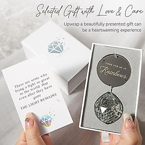 Mooncraftlogy Memorial Gifts for Loss of Loved One, Unique Sympathy Gift Idea Clear Crystal Ball Window Suncatcher, Rainbow Bereavement Grief Gift Box for Loss of Mom Dad Husband Son Daughter