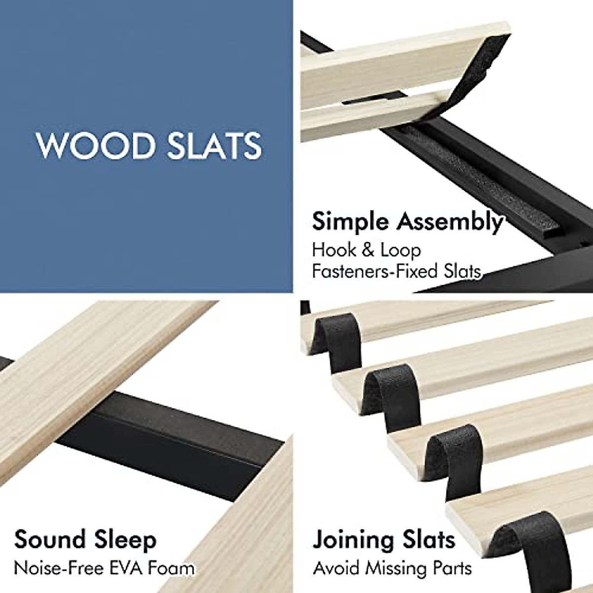 Yaheetech 37 Inch Metal Platform Bed Frame with Wood Headboard Solid Wood & Steel Construction No Box Spring Needed Wood Slat Support Easy Assembly Chestnut Brown Full