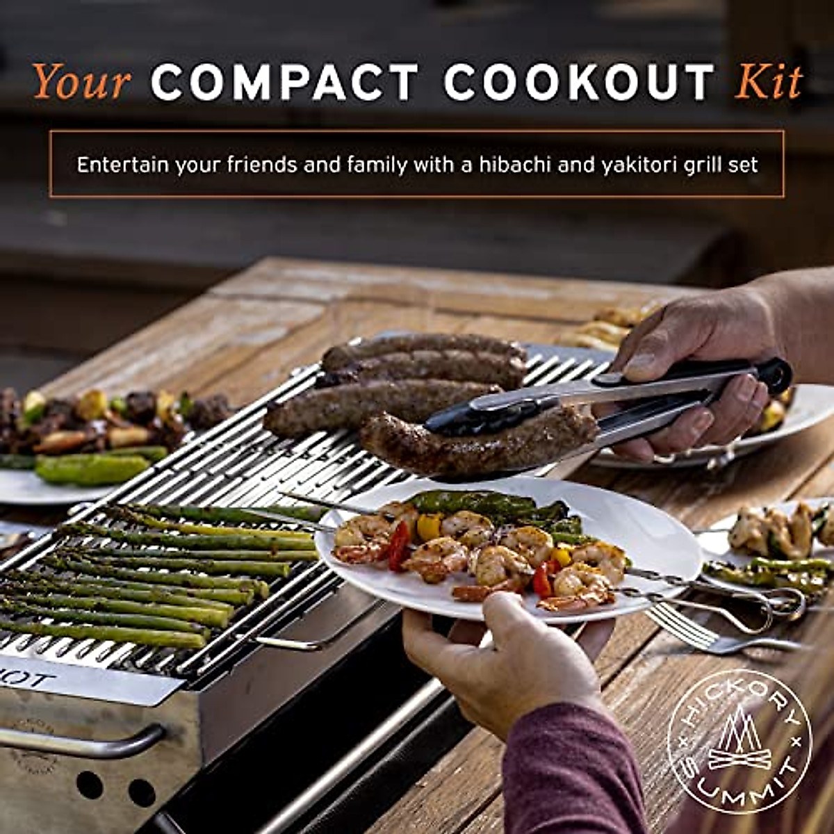 Hickory Summit Hibachi Grill Outdoor - Yakitori Grill - Japanese grill tabletop charcoal grill - konro grill - binchotan grill japanese bbq