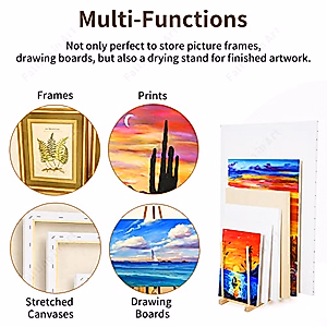 Falling in Art Large Wooden Art Storage Rack - Canvas Drying Stand for Artworks, Frames, Canvases, Drawing Boards, Prints, Panels, Paintings Display