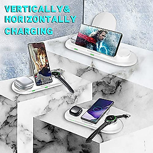 Wireless Charging Station for Samsung Galaxy S23/S23+, Samsung Wireless Charger for Galaxy S22/S22 Ultra/Z Fold 4/Z Flip 4/S21/S20, Galaxy Watch Charger for Galaxy Watch 5 Pro 4 3, Galaxy Buds Pro 2