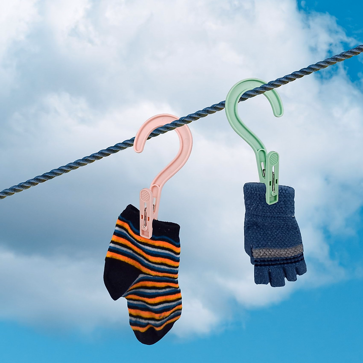 Laundry Hooks Boot Hangers Plastic Clothes Pins Hanger Clips for Bathroom Travel Portable Multicolor (24Pcs)