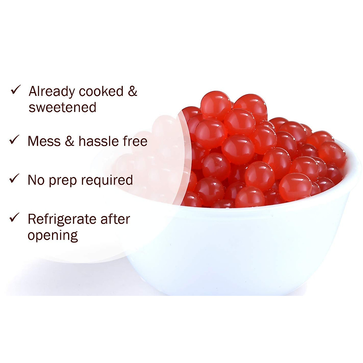 Strawberry Boba Pearls, Strawberry Popping Boba Bursting Boba, Strawberry Bubble Tapioca Pearls For Bubble Tea 1 Pound (Strawberry, 1 LB Pack of 1)