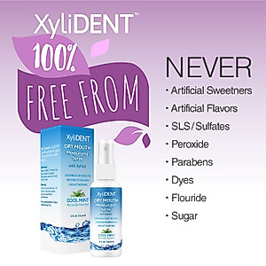 Nature's Stance XyliDENT Xylitol Dry Mouth Spray - Stimulates Saliva, Freshens Breath, Reduces Acid Production, Fast Acting Extended Relief, 2 Ounce (Cool Mint)