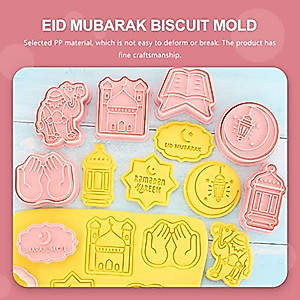 Wedding Cake Cookies Eid Mubarak Ramadan Cookie Molds: 8Pcs Cookie Cutters Islamic Muslim Biscuit Fondant Cake Chocolate Candy Silicone Ramadan Decorations