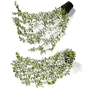 Sggvecsy Artificial Hanging Eucalyptus Plants 2 Pack Fake Potted Hanging Greenery Faux Potted Wall Plants for Home Indoor Outdoor Wall Garden Wedding Decor