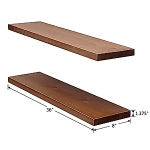 WELLAND Allen 8" Deep Floating Shelves Set of 2 Reclaimed Wood Wall Shelf Rustic Wall Mount Shelf ( Set of 2, 36 inch)