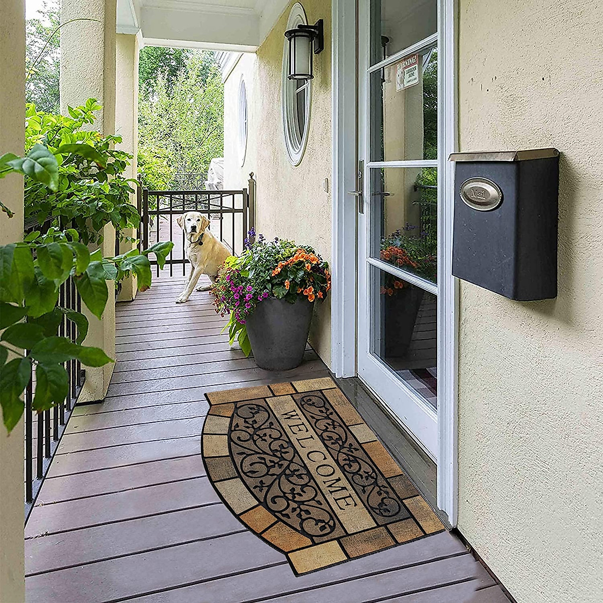CHICHIC Entrance Door Mat Large 24 x 36 Inch Entry Way Doormat Front Door Rugs Outdoors Heavy Duty Welcome Mat, Non Slip Rubber Back Low Profile for Garage, Patio, High Traffic Area, Vine