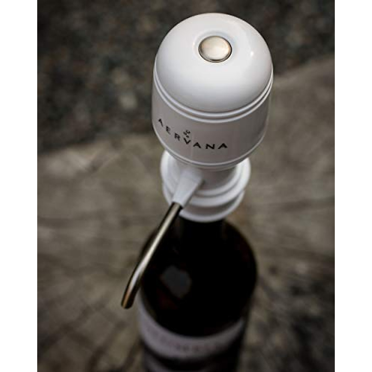 Aervana Essential: Electric Wine Aerator and Pourer/Dispenser - Air Decanter - Personal Wine Tap for Red and White Wine (White)