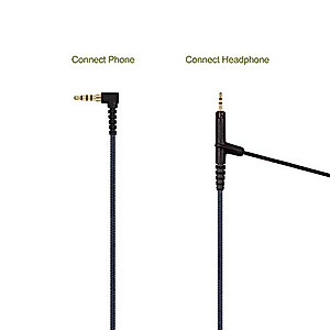 Audio Replacement Cable with in-Line Mic Remote Volume Control Compatible with Bose 700, QC35, QC35 II, QC45 Headphones, Audio Cord Compatible with iPod iPad iPhone Apple Devices