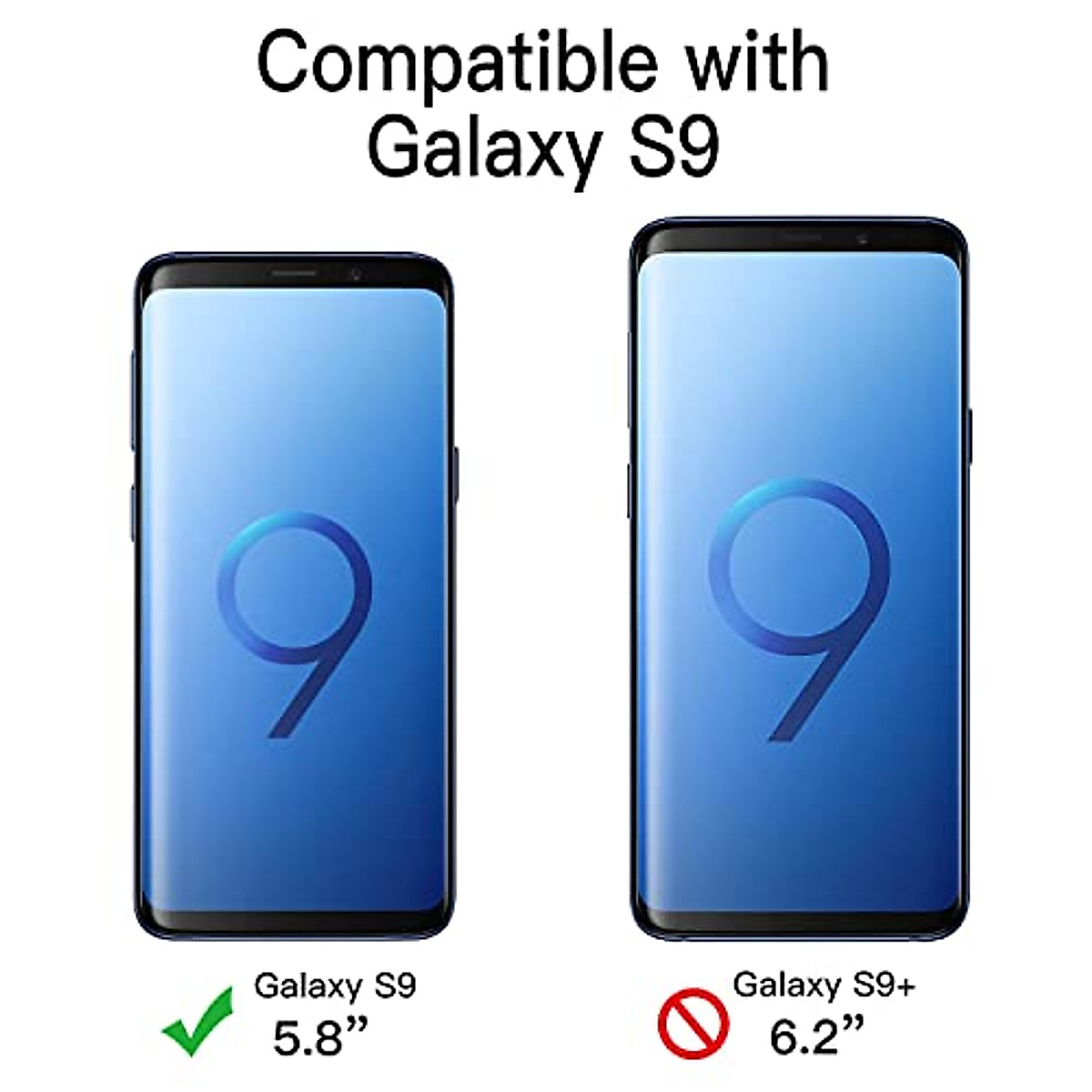 JETech Heavy Shockproof Case for Samsung Galaxy S9, Dual Layer Rugged Protective Phone Cover with Shock-Absorption (Black)