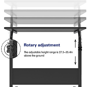 SogesPower 31.5 inches Mobile Laptop Desk with Slot Adjustable Side Table Computer Stand for Bed Sofa, Black