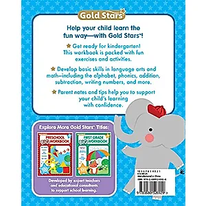Kindergarten Big Workbook Ages 5 -6: 220+ Activities, Writing, Phonics, Reading & Language Arts, Counting and Math (Gold Stars Series)