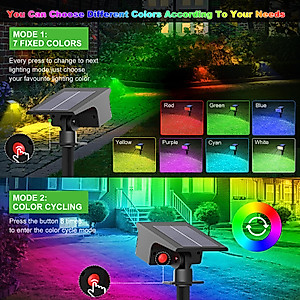 nipify Solar Spot Lights Outdoor Color Changing, [ 8 Modes/6 Pack/56 LED ] Halloween RGB Powered Spotlight, Landscape Lighting for Outside Yard Garden Pathway