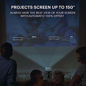 KODAK Luma 400 Portable HD Smart Projector | Wi-Fi, Bluetooth, HDMI & USB Compatible Mini Home Theater System Up to 150” | 720p Native Resolution (4K), 200 ansi Lumens | Tripod Included