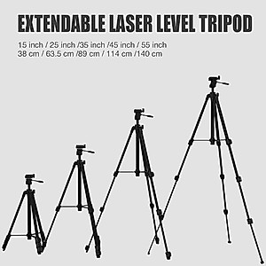 Xincere 55-inch Lightweight Aluminum Laser Level Tripod Stand with Bubble Level, Quick Release Plate with 1/4"-20 Screw Mount for Laser Line Leveling