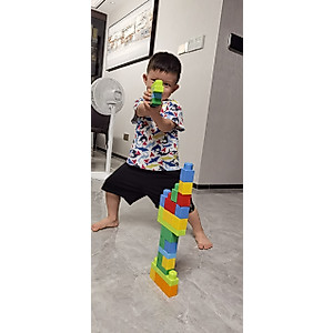 STJOYOPY 88PCS Big Building Blocks with Blue Building Bag Educational STEM Toys Gift for Kids and Toddlers