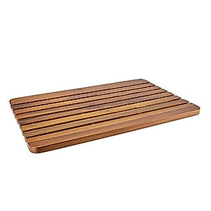 TeakCraft Teak Shower Mat, 24 Inch, Non Slip, The Troy