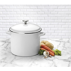 Cuisinart Chef's Classic Enamel on Steel Stockpot with Cover, 12-Quart, White