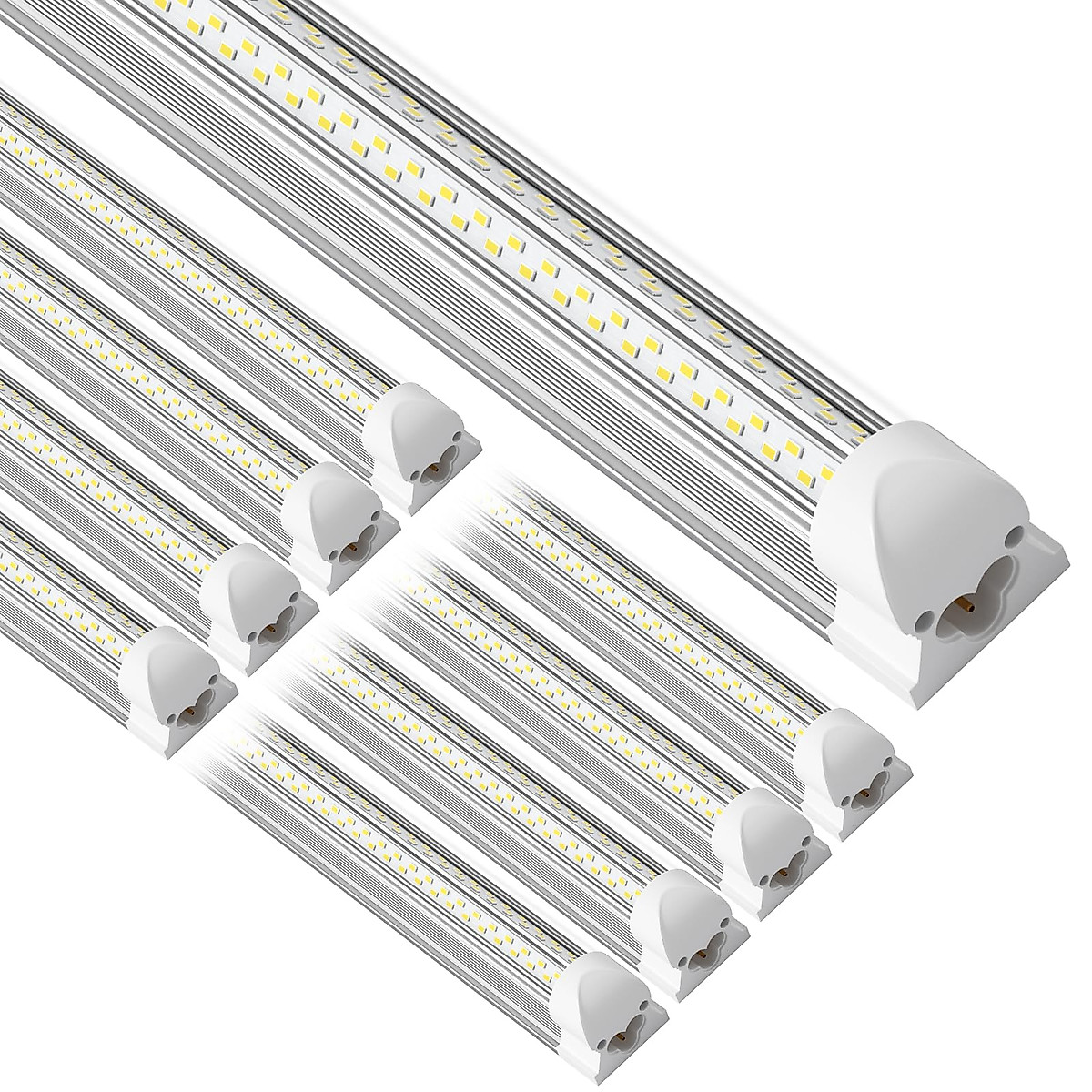 ONLYLUX 4ft led Shop Light - 45W 6750lm 5000K 4 Foot V Shape Integrated T8 led Lights,Linkable Shop Lights 48" T8 Garage Lights 8 Pack