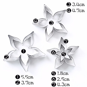 KALAIEN 23pcs/set Rose Petal Cutter Set Gum Paste Fondant Cake Cutters kitchen Supplies Baking Mould