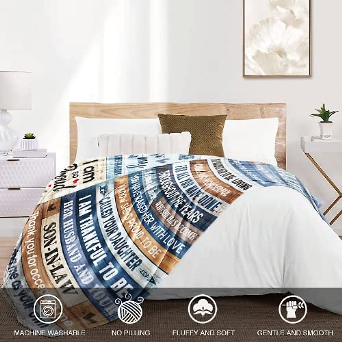 Merry Carve Father in Law Gift from Son in Law Birthday Gifts for Father in Law Throw Blanket to My Father of The Bride Gifts Christmas Father Day for Father in Law from Son in Law 60"*50"