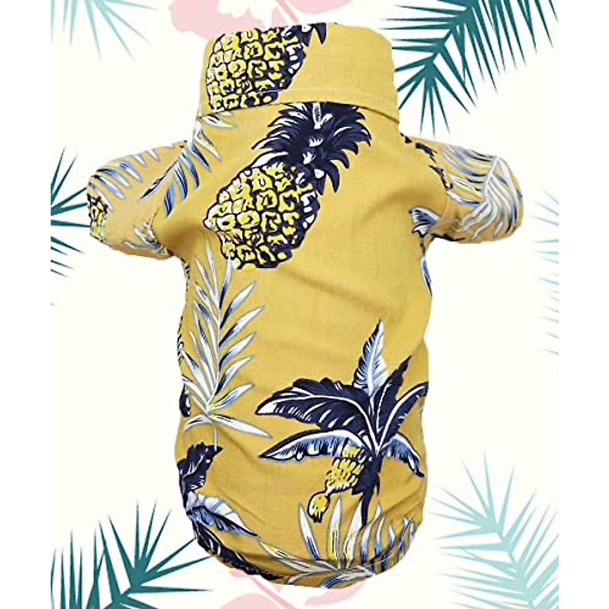 3 Pack Hawaiian T Shirts for Dog Button Up Summer T-Shirts Breathable Hawaii Clothes Small Puppy Cool Tee Shirt Beach Coconut Floral Printed Camp Polo Vacation Clothes