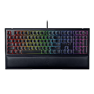 Razer Ornata V2 Gaming Keyboard: Hybrid Mechanical Key Switches - Customizable Chroma RGB Lighting - Individually Backlit Keys - Detachable Plush Wrist Rest - Programmable Macros