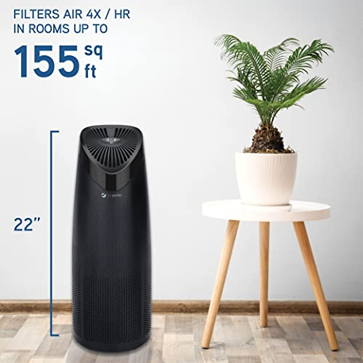 Germ Guardian Air Purifier with HEPA Filter,Removes 99.97% of Pollutants,Covers Large Room up to 750 Sq. Foot Room in 1 Hr,UV-C Light Helps Reduce Germs,Zero Ozone Verified,22',Black,AC4625BDLX
