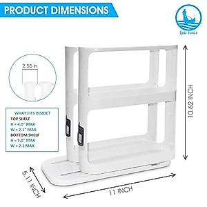 Little Venice Spice Rack - Bathroom Organizer | Kitchen Organizer | Medicine Cabinet Organizer | Pantry Storage Rack and Makeup Storage! | Vertical Spice Rack Organizer, White 1 each per pack
