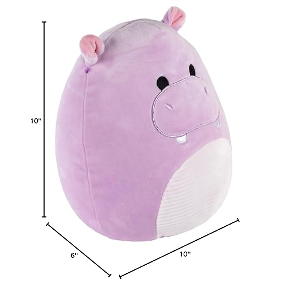 Squishmallows Original 10-Inch Hanna The Purple Hippo - Official Jazwares Plush - Collectible Soft & Squishy Hippo Stuffed Animal Toy - Add to Your Squad - Gift for Kids, Girls & Boys