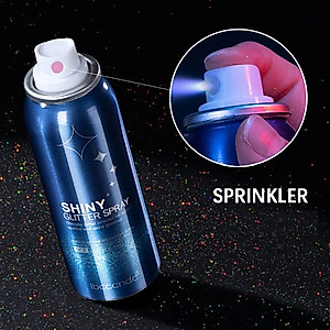 Body Glitter Spray,Glitter Spray for Hair and Body,Glitter Hair Spray for Clothes,Long-Lasting Body Shimmer Spray Suitable for Stage,Festival Rave and Makeup Prom-60ML