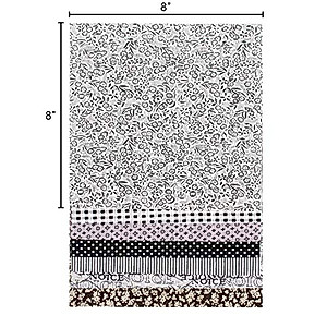 Foraineam 50 Pieces Assorted Cotton Craft Fabric Bundle 8" x 8" (20cm x 20cm) Printed Patchwork Squares for DIY Sewing Quilting Scrapbooking