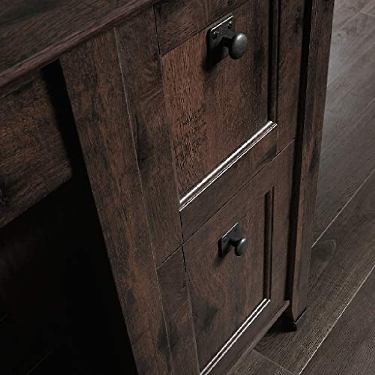 Sauder Carson Forge Computer Desk, Coffee Oak finish