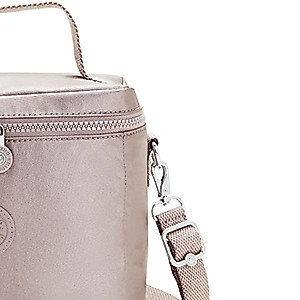 Kipling Women’s Graham Lunch Bag, Reusable, Water Resistant, Nylon Insulated Tote, Hazelnut Metallic 8''L x 7.5''H x 7''D