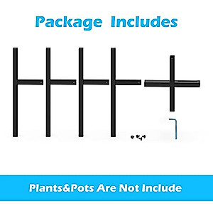 DDPow Plant Stand for 10"-16" Plant Pot, Plant Stand Indoor Outdoor Corner, Adjustable Metal Heavy Duty Plant Stand for Large Pot (Black 1 Pack)