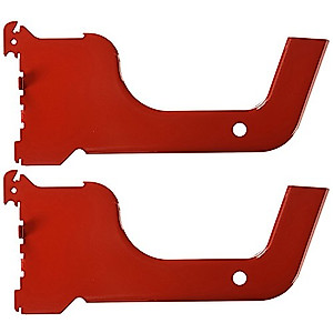 Wall Control Heavy Duty Pegboard Hook Slotted Hook Pair - Slotted Metal Pegboard Heavy-Duty Hooks Pegboard and Slotted Tool Board – Red
