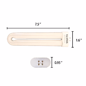 FUL15W-BL (BF-35) Fluorescent Black Light Bulb Replacement for Flowtron BK-15D,Hem/IUA 15 Watt 4-Pin,Black/Flag BB-15WHT,Stinger U/V15, FP15, TZ15, BB-15WHT,7.7in Overall Length 2Pack
