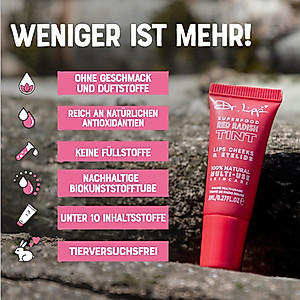 Dr. Lipp Superfood Lip Tint Red Redish 8ml – 4-in-ONE Ultra Moisturising Tinted Lip Balm, Lip Gloss, Cheek Blush & Glossy Eyeshadow – 100% Natural – Fragrance & Cruelty Free